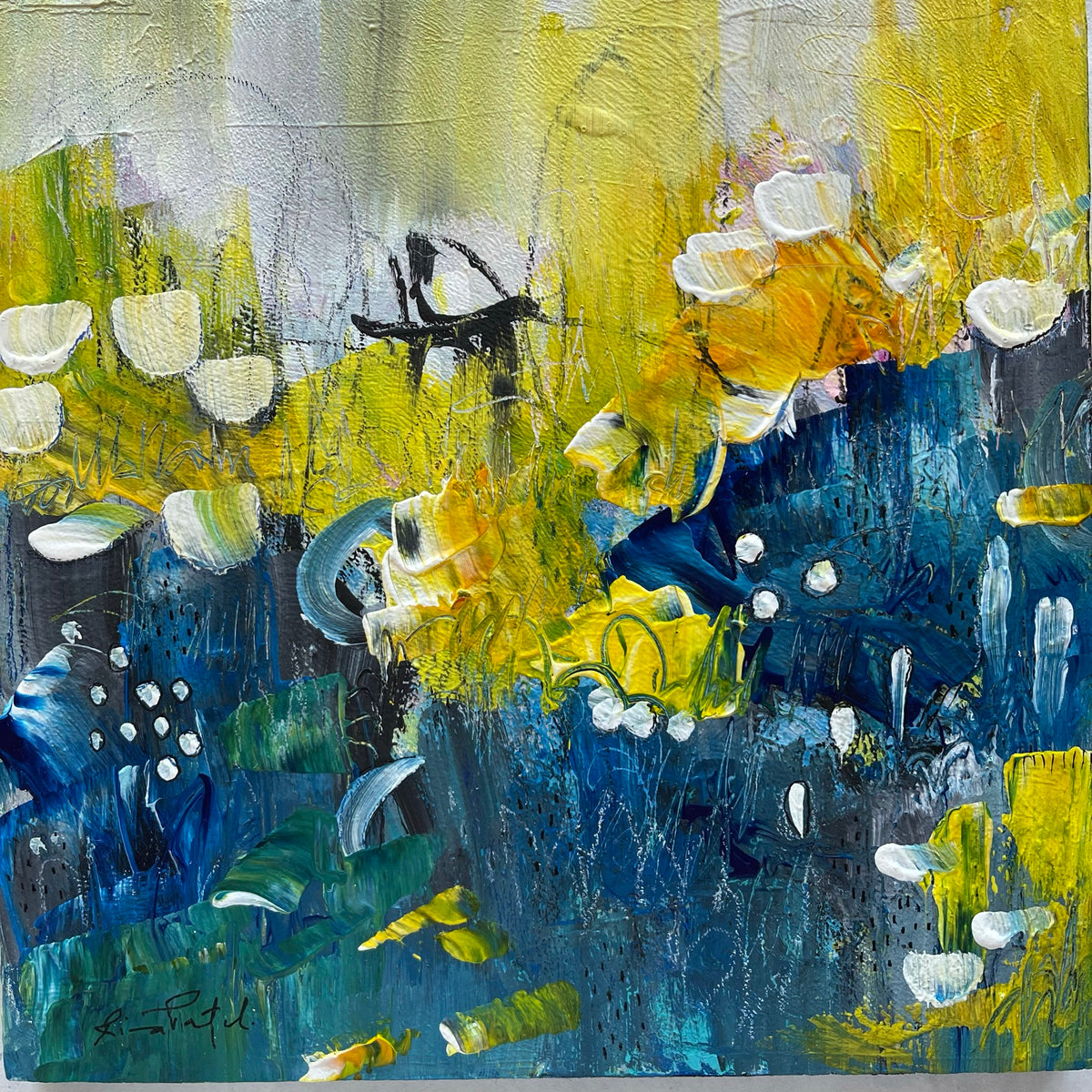 Fluttering Leaves (8x8) – Rina Patel Art